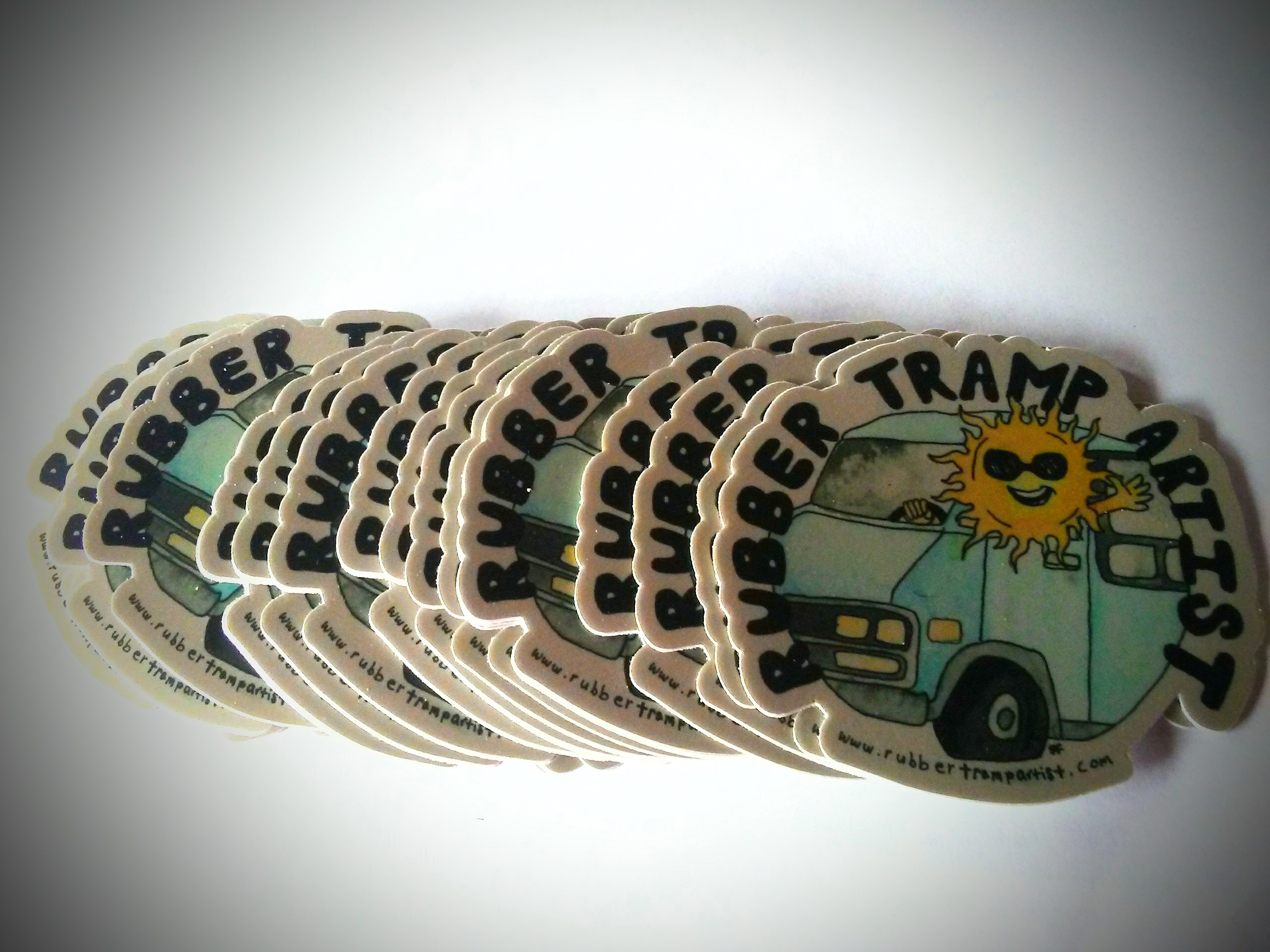 Rubber Tramp Artist Stickers and Buttons | Rubber Tramp Artist